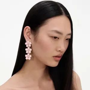 SELF-PORTRAIT Enamel Flower Tiered Earrings