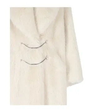 DONDUP Faux Fur Coat With Chain Detail