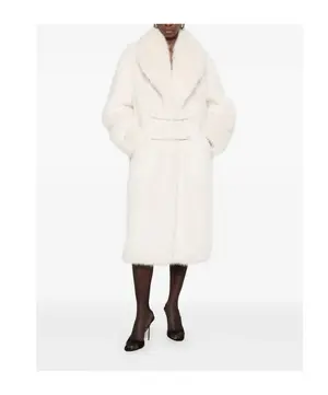 DONDUP Faux Fur Coat With Chain Detail