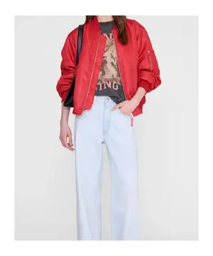 ANINE BING Bomber Jacket With Ribbed Details