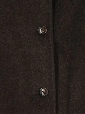Loulou De Saison Single-breasted Crewneck Coat - Dark Brown