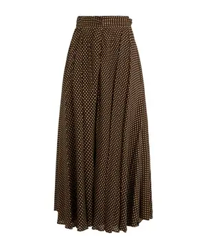 Philosophy Di Lorenzo Serafini Pleated Polka-dot Maxi Skirt