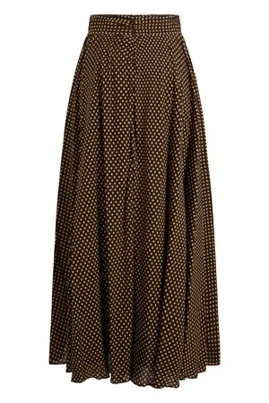 Philosophy Di Lorenzo Serafini Pleated Polka-dot Maxi Skirt