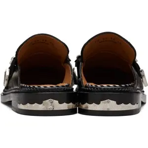 TOGA VIRILIS Crocodile-embossed Mules With Pin Buckle Detail