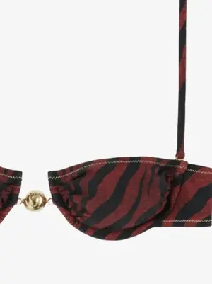REINA OLGA Hammond Tiger-print Underwired Bikini Top - Black