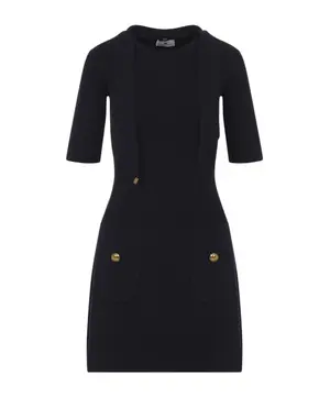 Elisabetta Franchi Ribbed Mini Knitted Dress