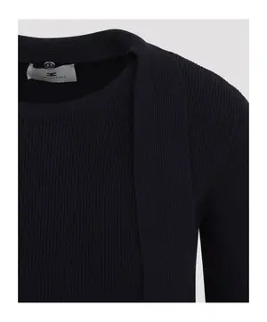 Elisabetta Franchi Ribbed Mini Knitted Dress