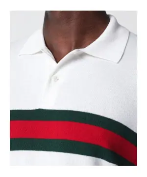 Gucci Striped Long-sleeve Polo Shirt