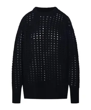 NUDE Perforated Oversized Sweater - Blue
