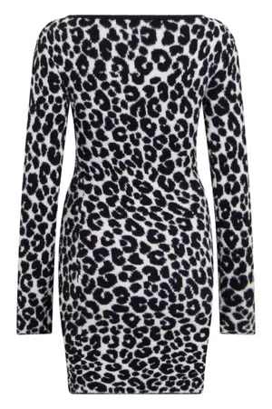 Philosophy Di Lorenzo Serafini Long Sleeve Animal Print Bodycon Dress
