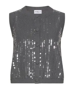 Marella Button-front Sequin Vest