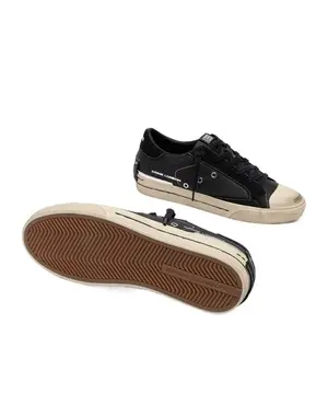 CRIME LONDON Stitch Detail Low-top Sneakers - Midnight Black