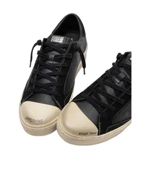 CRIME LONDON Stitch Detail Low-top Sneakers - Midnight Black
