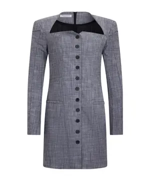 Philosophy Di Lorenzo Serafini Long Sleeve Buttoned Mini Dress