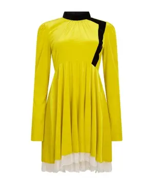 Philosophy Di Lorenzo Serafini Velvet Dress With Contrast Trim