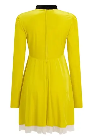 Philosophy Di Lorenzo Serafini Velvet Dress With Contrast Trim
