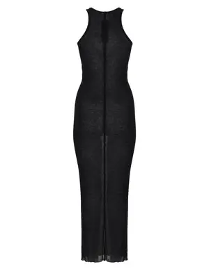 Rick Owens Ribbed Maxi Dress With Slit