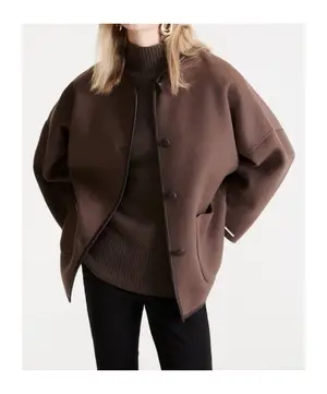 Marella Single-breasted Coat With Leather Detailing - No