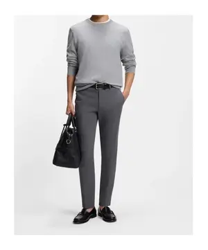 Hugo Boss Pressed-crease Tapered Trousers