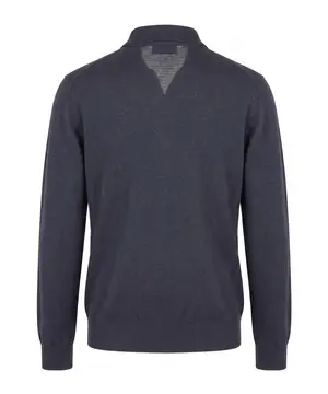 Altea Long Sleeve Polo-neck Sweater - Navy