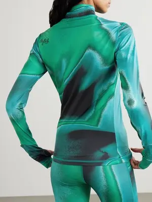 Aztech Mountain Gradientwash Turtleneck Long Sleeve Base Layer Top - Green