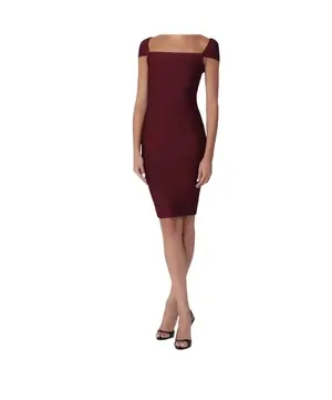 ROTATE BY BIRGER CHRISTENSEN Midi Fitted Knit Dress