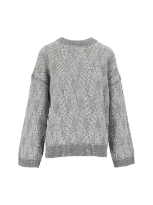 Peserico Geometric Patterned Crew Neck Sweater