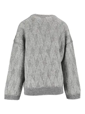 Peserico Geometric Patterned Crew Neck Sweater