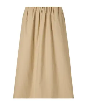 Varley Khaki Drawstring Midi Skirt - No