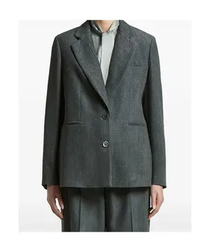 Peserico Glitter-effect Pinstripe Blazer