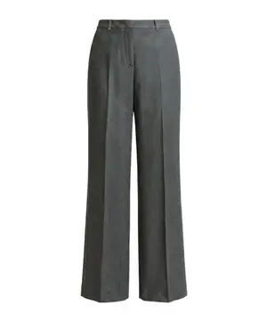 Peserico Ribbed Wide-leg Trousers With Vertical Stripes