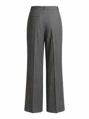 Peserico Ribbed Wide-leg Trousers With Vertical Stripes