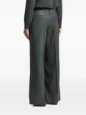 Peserico Ribbed Wide-leg Trousers With Vertical Stripes