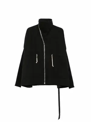Rick Owens Asymmetric Zip Funnel Neck Sweatshirt