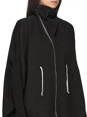 Rick Owens Asymmetric Zip Funnel Neck Sweatshirt