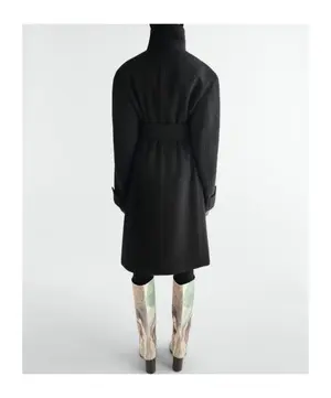 LEMAIRE Fitted Wrap Coat In Felted Wool And Alpaca Blend