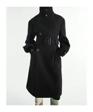 LEMAIRE Fitted Wrap Coat In Felted Wool And Alpaca Blend