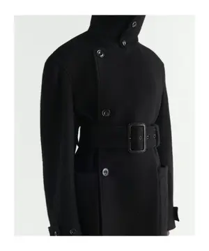 LEMAIRE Fitted Wrap Coat In Felted Wool And Alpaca Blend