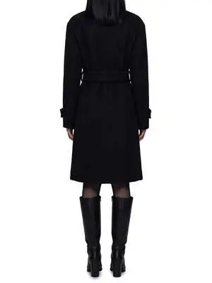 LEMAIRE Fitted Wrap Coat In Felted Wool And Alpaca Blend