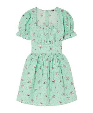 Batsheva Floral Print Cotton Poplin Mini Dress - No