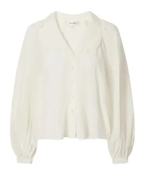 FRAME Frame Cropped Shirt With Puffed Sleeves And Wide Lapel