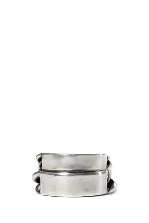 ANN DEMEULEMEESTER Double Link Plate Ring - Silver