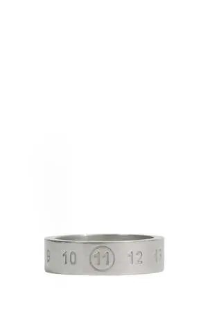 MAISON MARGIELA Engraved Numeric Logo Ring - Silver