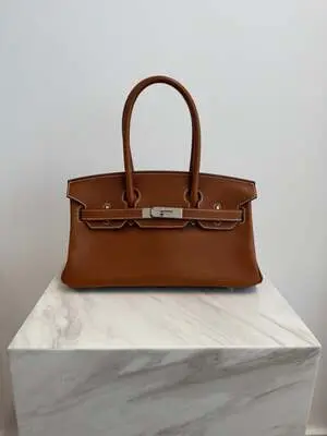 Hermès Birkin Shoulder Bag In Fauve Barenia Leather With Palladium Hardware