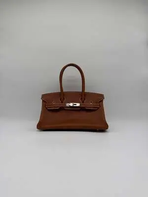 Hermès Birkin Shoulder Bag In Fauve Barenia Leather With Palladium Hardware