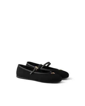 Prada Fabric Ballerinas With Logo-engraved Buckle