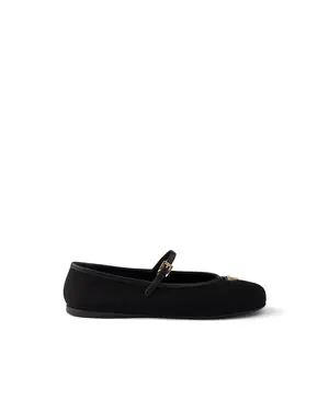 Prada Fabric Ballerinas With Logo-engraved Buckle