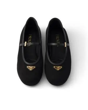Prada Fabric Ballerinas With Logo-engraved Buckle