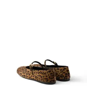 Prada Printed Leather Ballerinas - Neutral