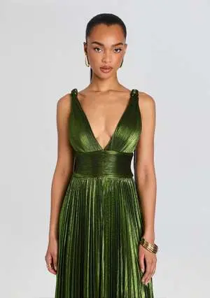 Retrofete Perindo Gown - Metallic Basil